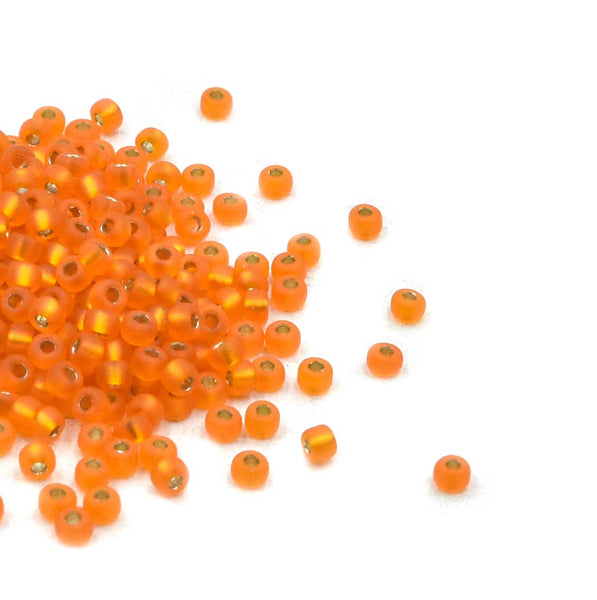 8-5F Matte Silver-Lined Orange – Beadshop.com