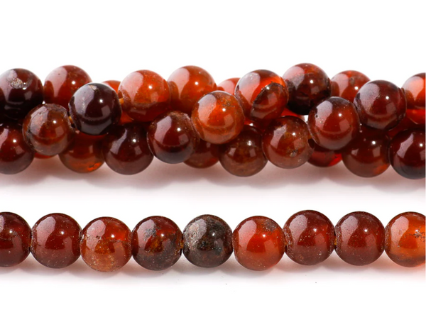 Large-Hole-Orange-Garnet- 6mm Rounds - Beadshop.com