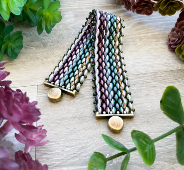 SuperDuos Duets- Polychrome Plum and Cream – Beadshop.com