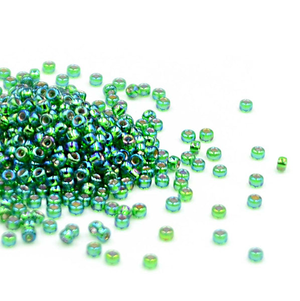 11-1016 Silver-Lined Green AB - Beadshop.com