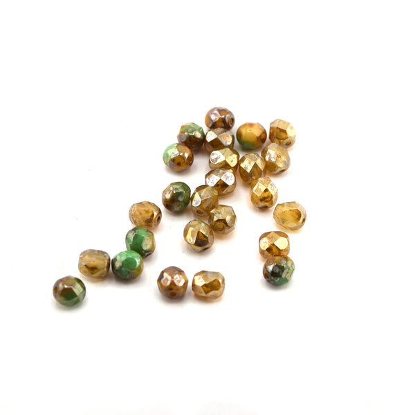 6mm- Champagne Sea Green Picasso – Beadshop.com