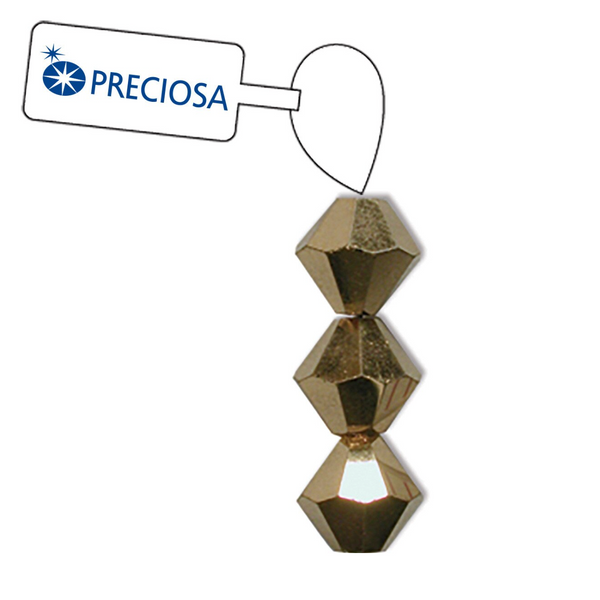 Preciosa 3mm Crystal Bicones- Aurum Half Coat – Beadshop.com