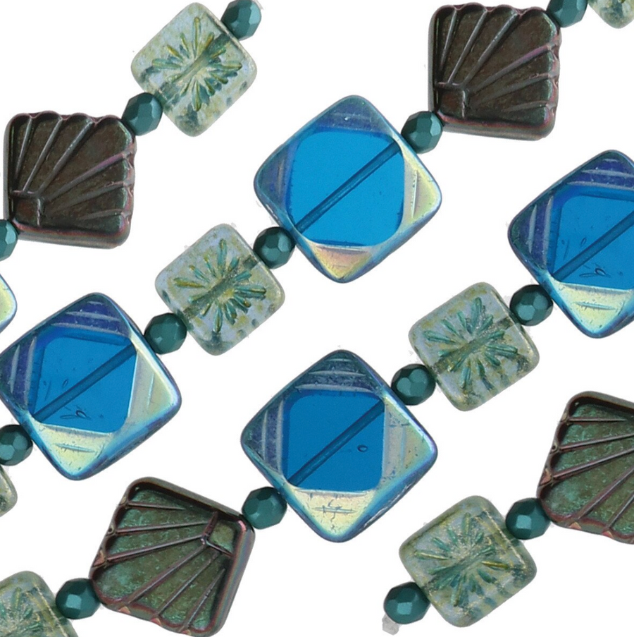 Table Cut Mix= Teal Squares – Beadshop.com