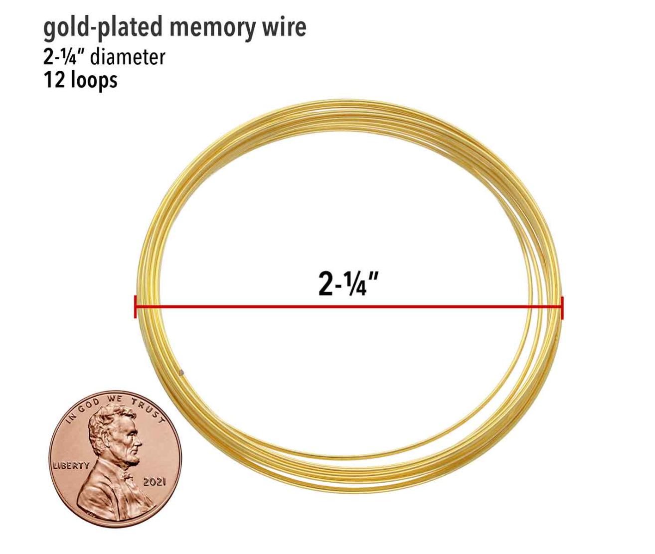 Bracelet Memory Wire- Gold - Beadshop.com