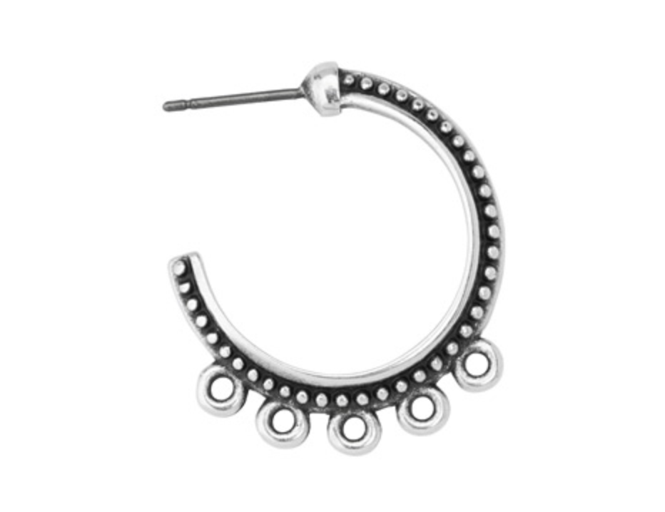 30mm Decorative Hoops- Antique Silver (1 Pair) – Beadshop.com