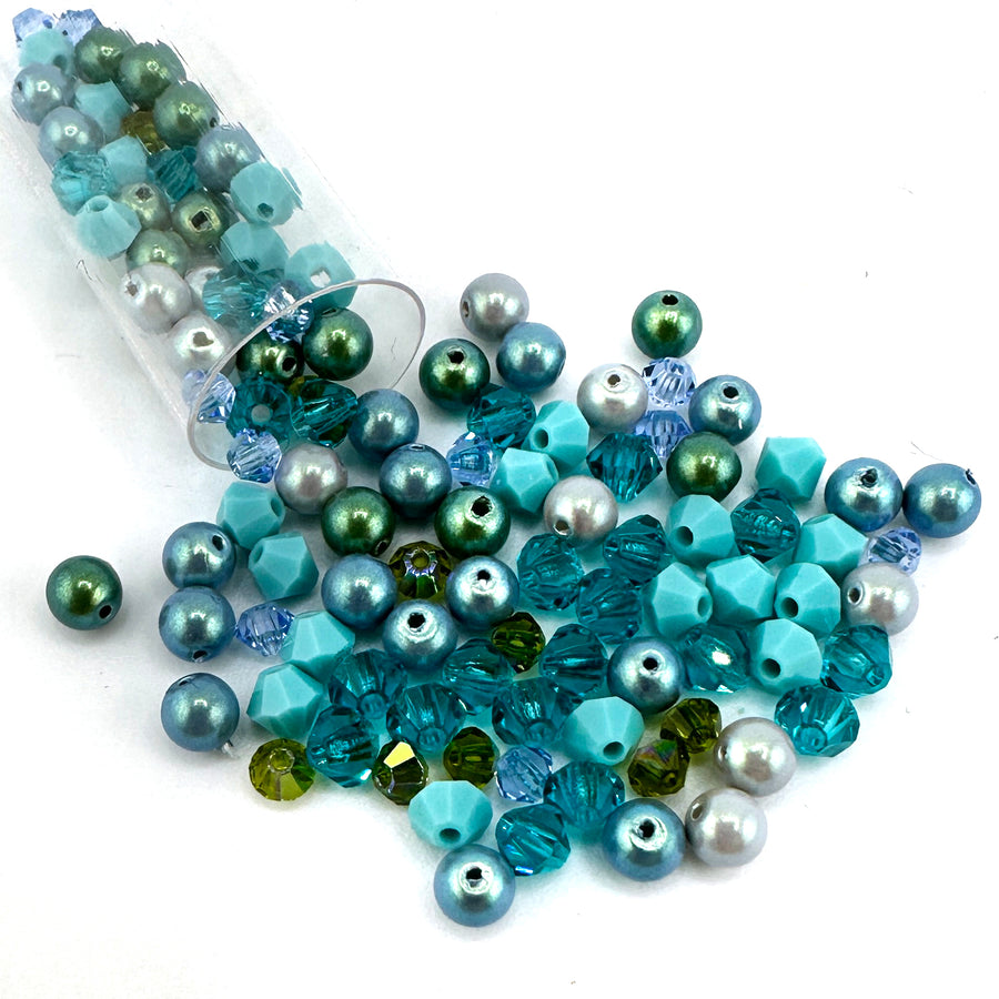 Blue Crystal & Pearl Bead Mix – Preciosa | Beadshop – Beadshop.com