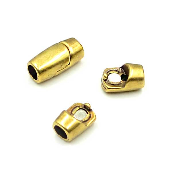 5mm Cylinder Clasp- Antique Brass - Beadshop.com