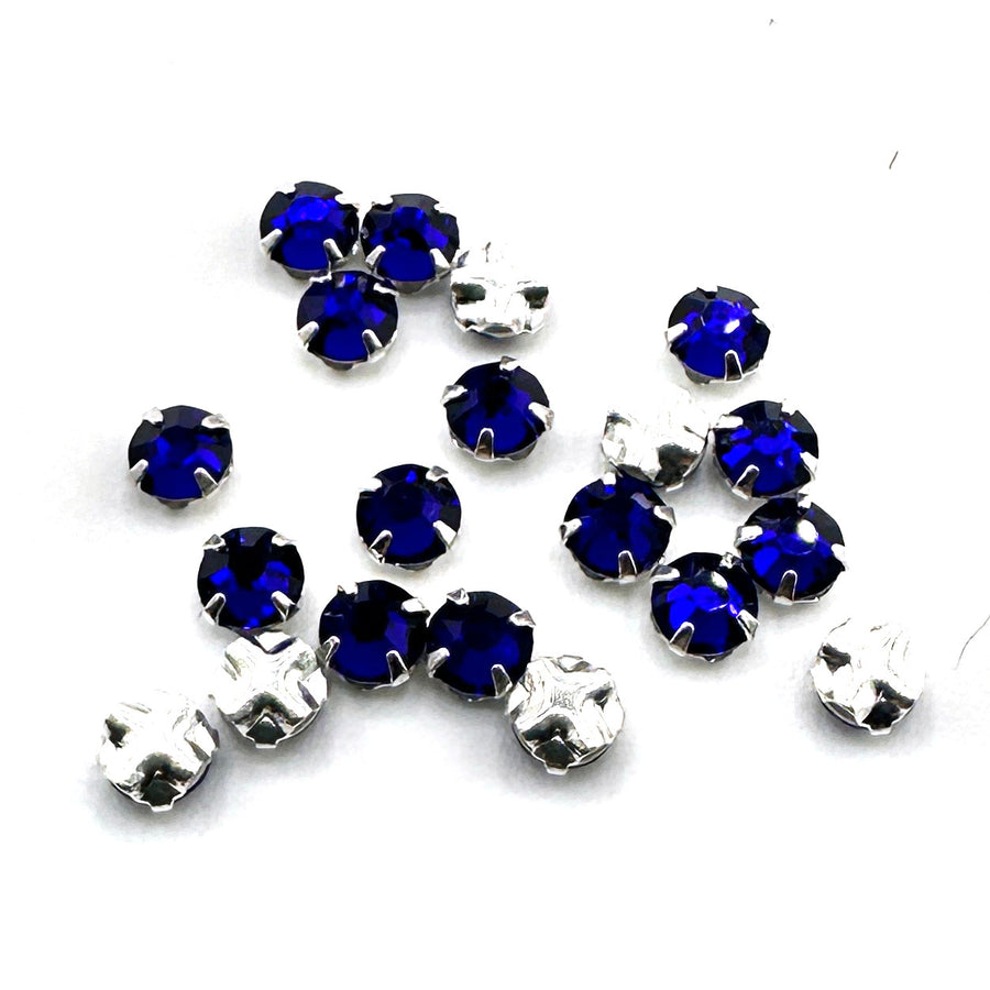 16pp Precosia Rose Montees- Cobalt and Silver - Beadshop.com
