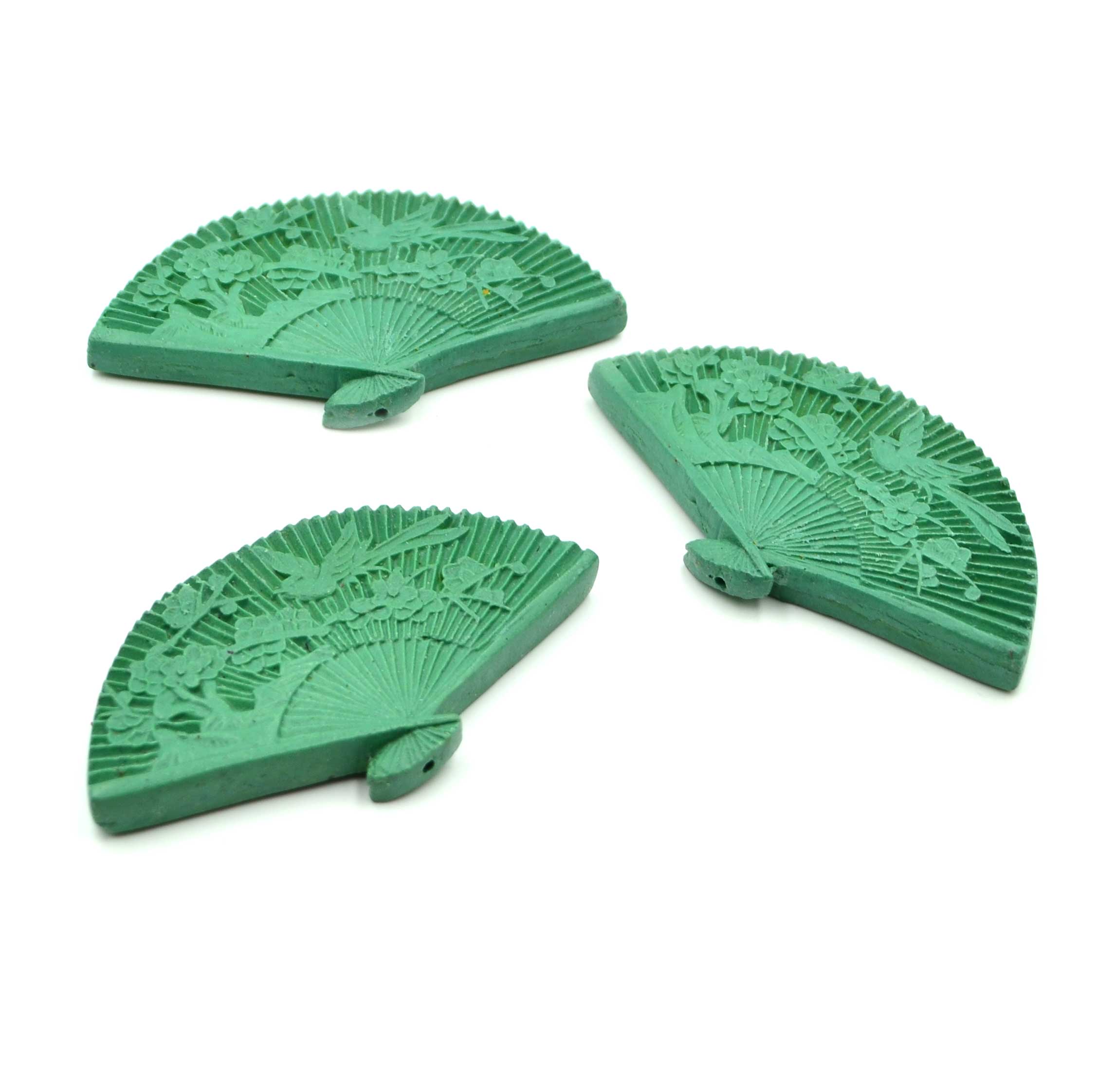 Lacquer Wood Bead- Turquoise Fan – Beadshop.com