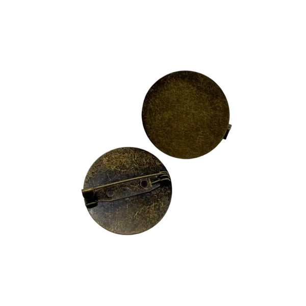 1" Circle Pin Back- Antique Brass – Beadshop.com