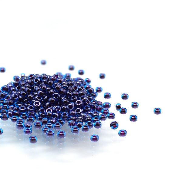 11-358- Ruby Lined Capri Blue Luster freeshipping - Beadshop.com