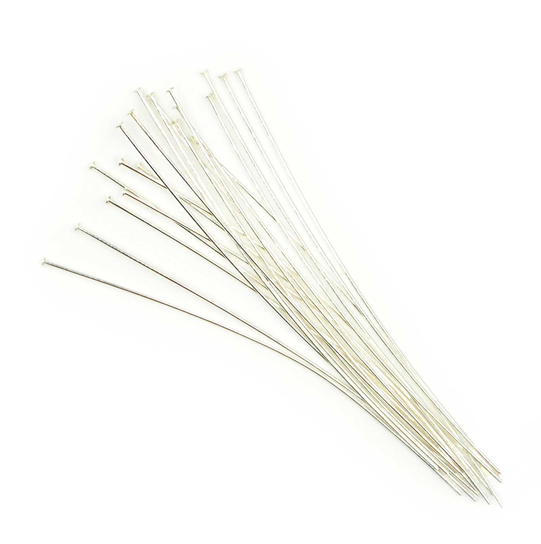 2" Sterling Silver Head Pins- 26g - Beadshop.com