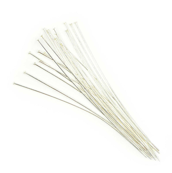 2" Sterling Silver Head Pins- 26g - Beadshop.com