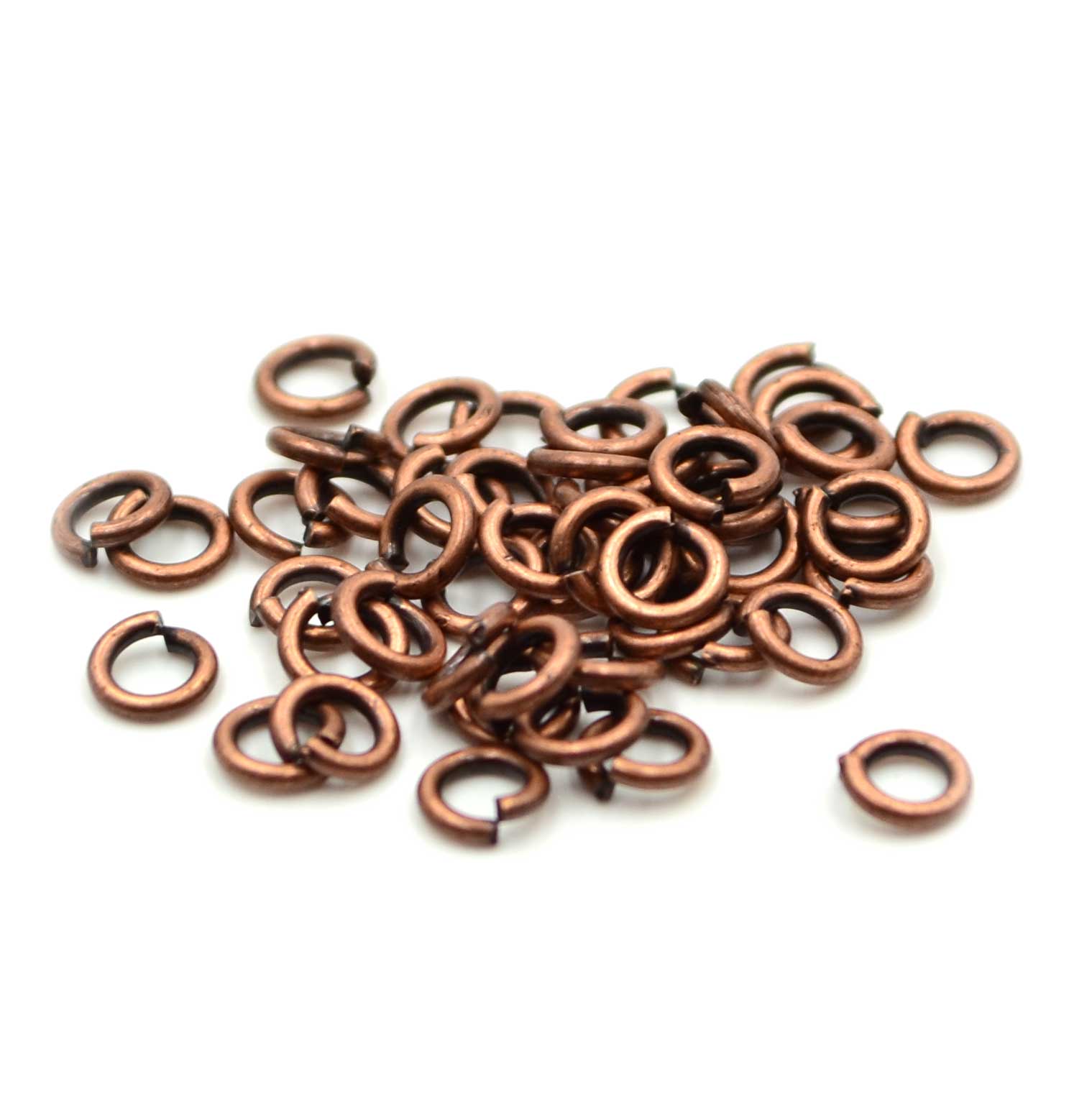 5mm/18g Jump Rings- Antique Copper - Beadshop.com
