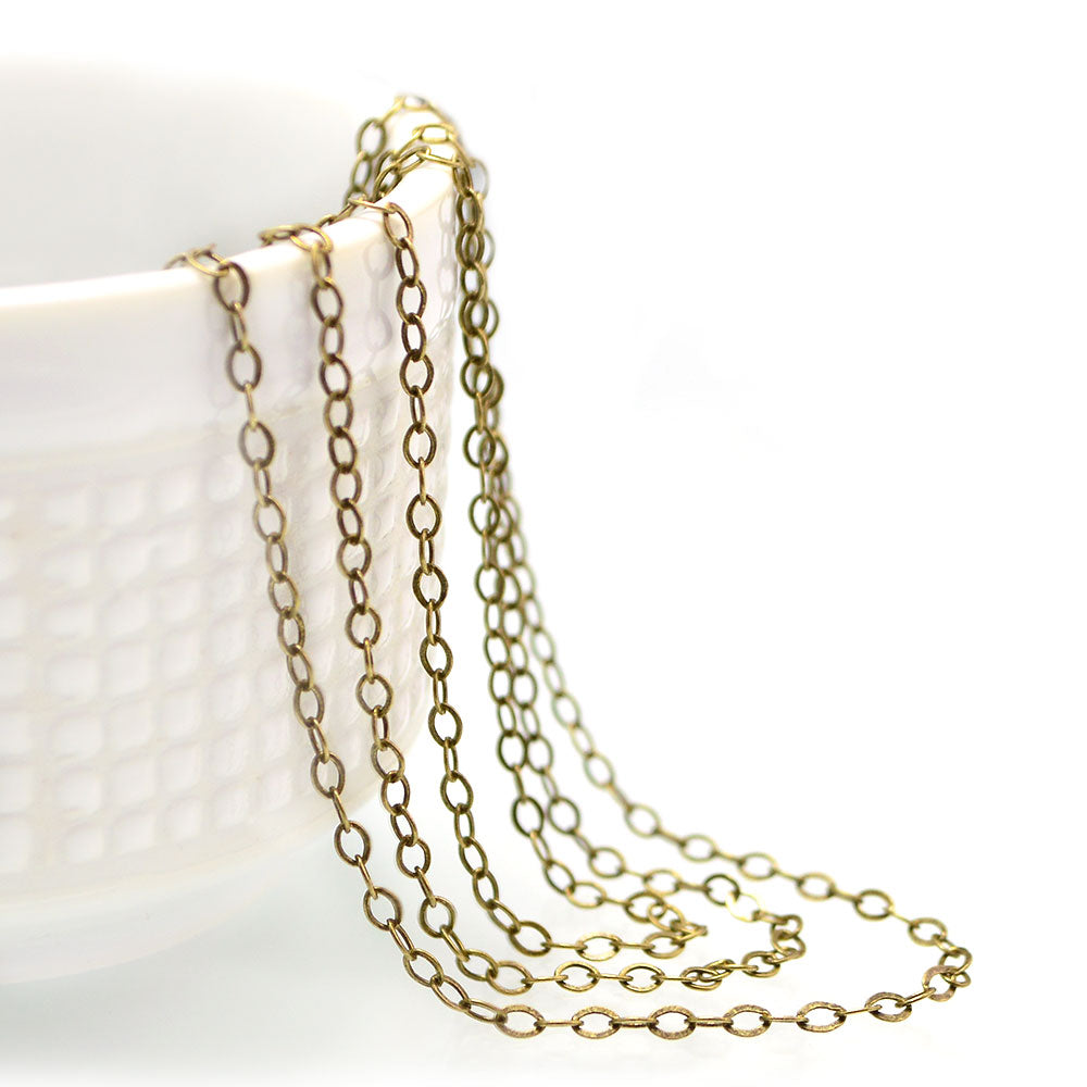 Simplicity- Antique Brass Chain by the Foot - Beadshop.com