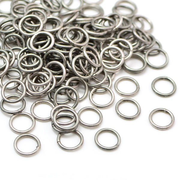 8mm/18g Soldered Jump Rings- Antique Silver – Beadshop.com
