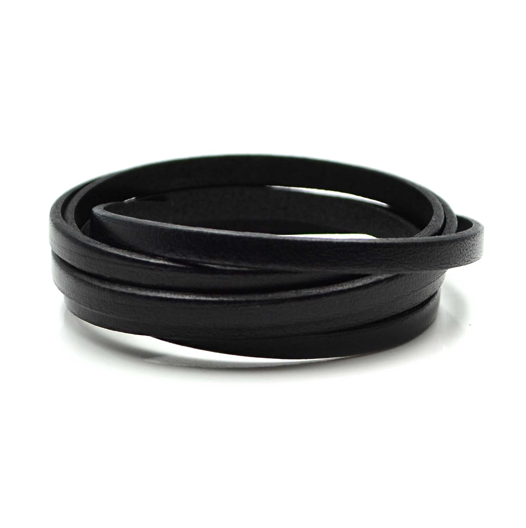 Black- 5mm Strap Leather by the Yard - Beadshop.com