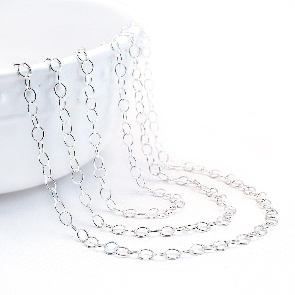 Endless Love- Bright Silver Chain by the Foot – Beadshop.com