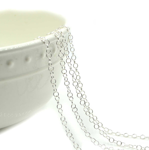 Circle Back- Bright Silver Chain by the Foot - Beadshop.com