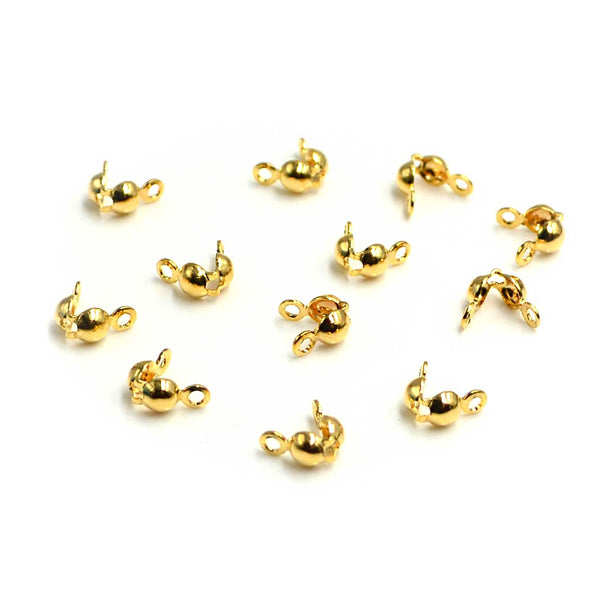 Clamshell End Tips- Gold Plate - Beadshop.com