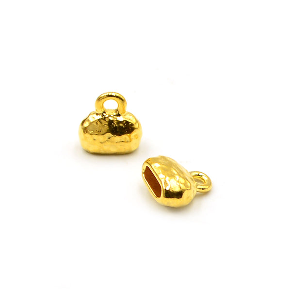 Distressed End Caps- Gold (1 pair) - Beadshop.com