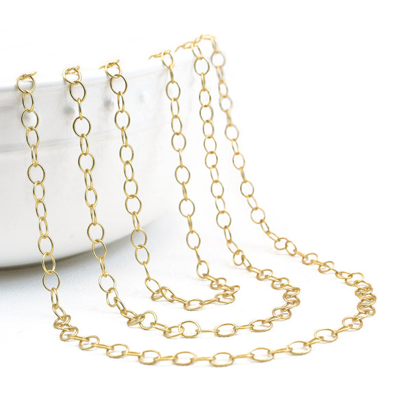 Endless Love- Satin Gold Chain by the Foot - Beadshop.com