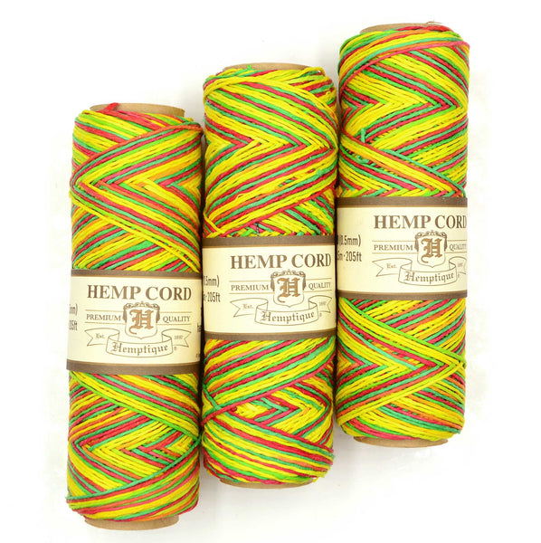 Hemp Cord #10- Variegated Rasta - Beadshop.com