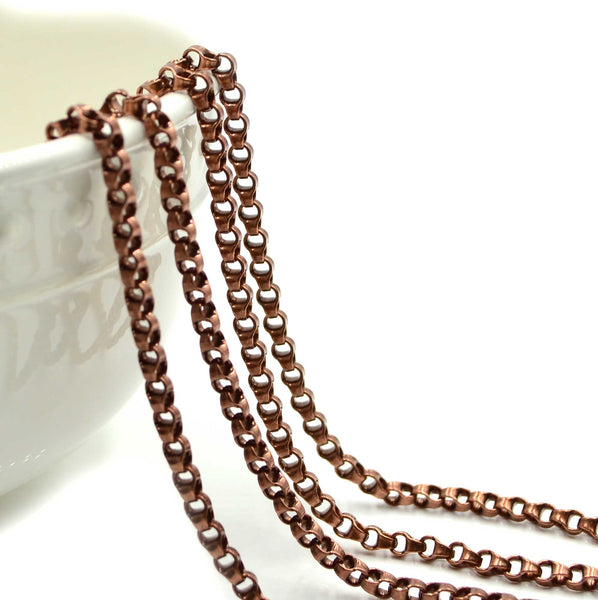 Keyholes- Antique Copper Chain By The Foot – Beadshop.com