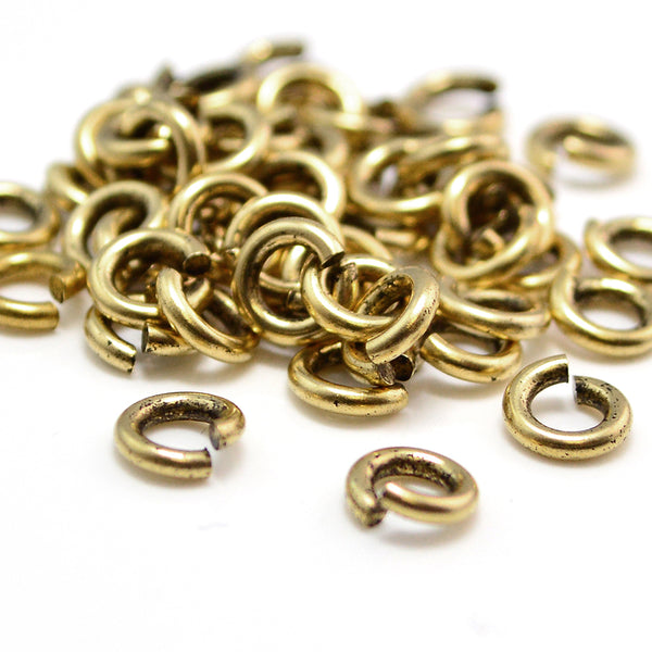 5.5mm/16g Jump Rings- Antique Gold - Beadshop.com