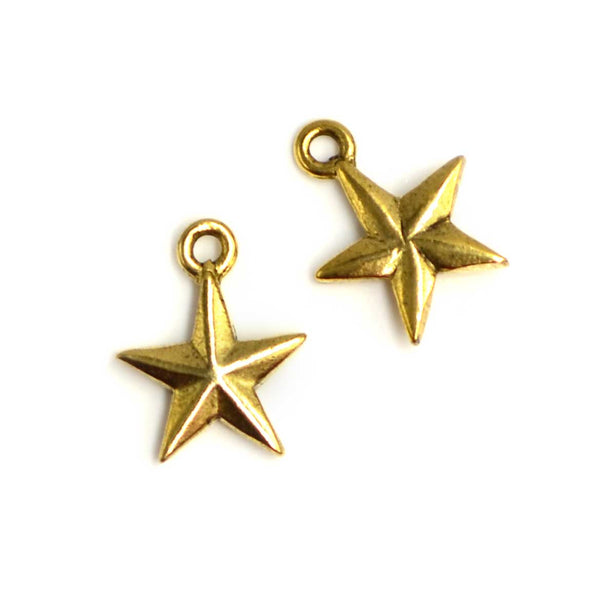 Mini Star Charm- Antique Gold – Beadshop.com