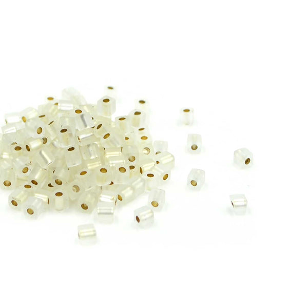 SB3-1F Cube Matte Silver Lined Crystal 3mm – Beadshop.com