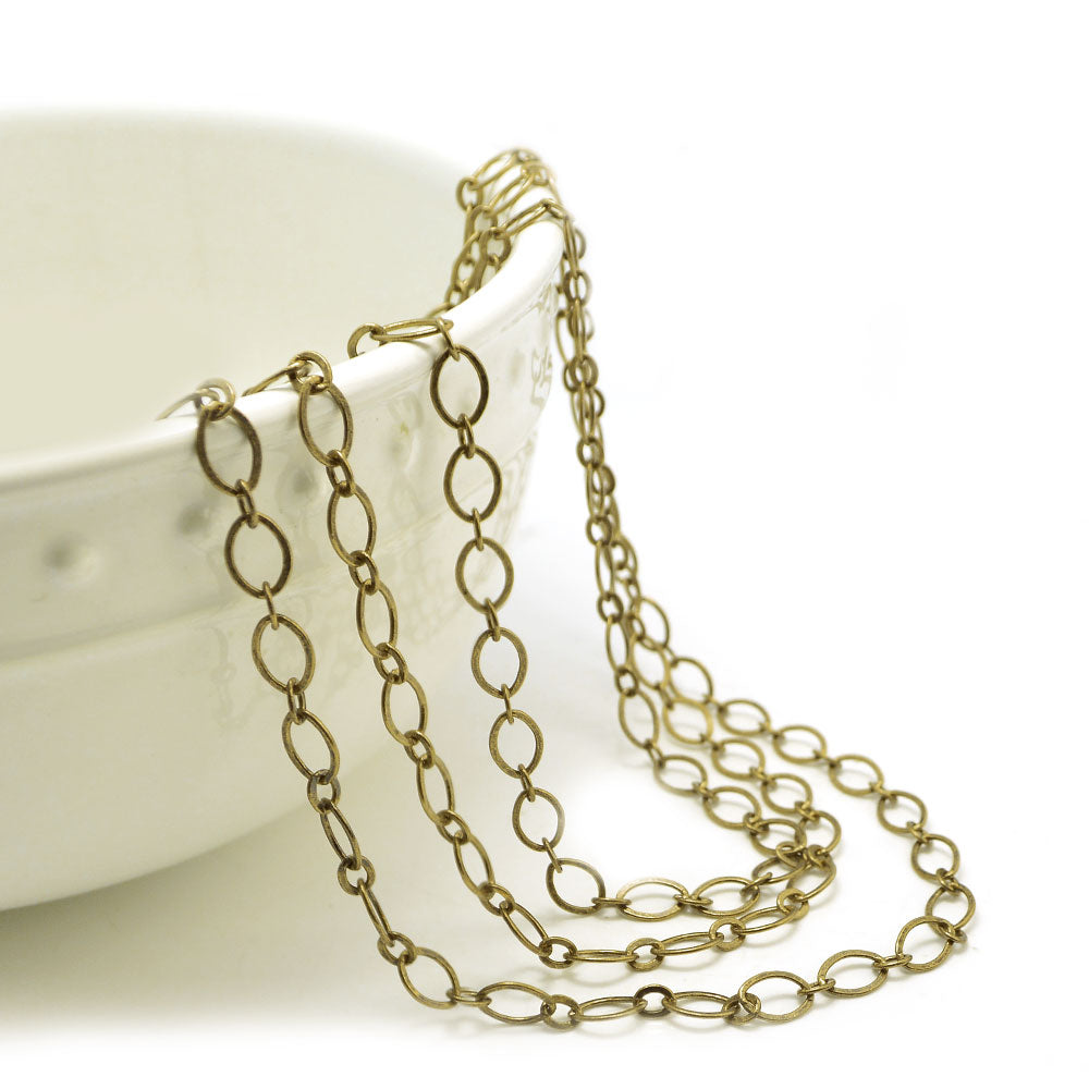 Smooth Sailing- Antique Brass Chain by the Foot – Beadshop.com