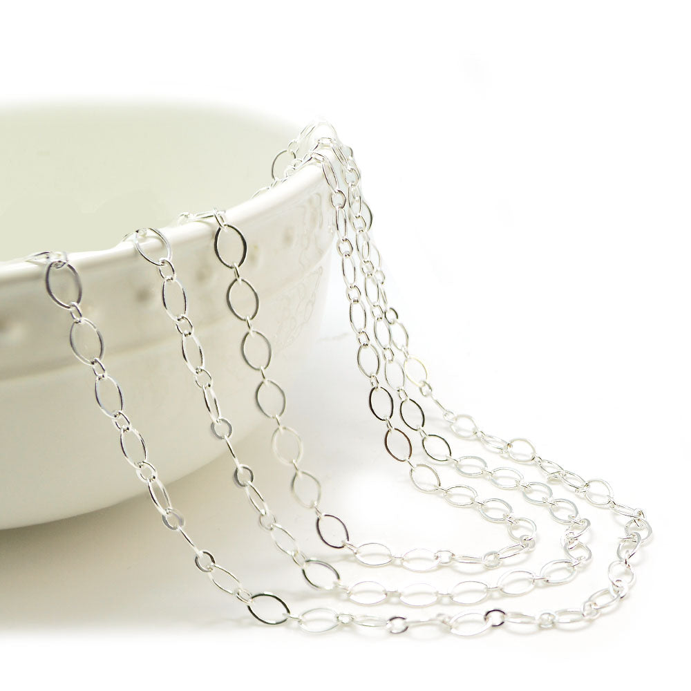 Smooth Sailing- Bright Silver Chain by the Foot – Beadshop.com