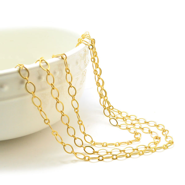 Smooth Sailing- Satin Gold Chain by the Foot – Beadshop.com