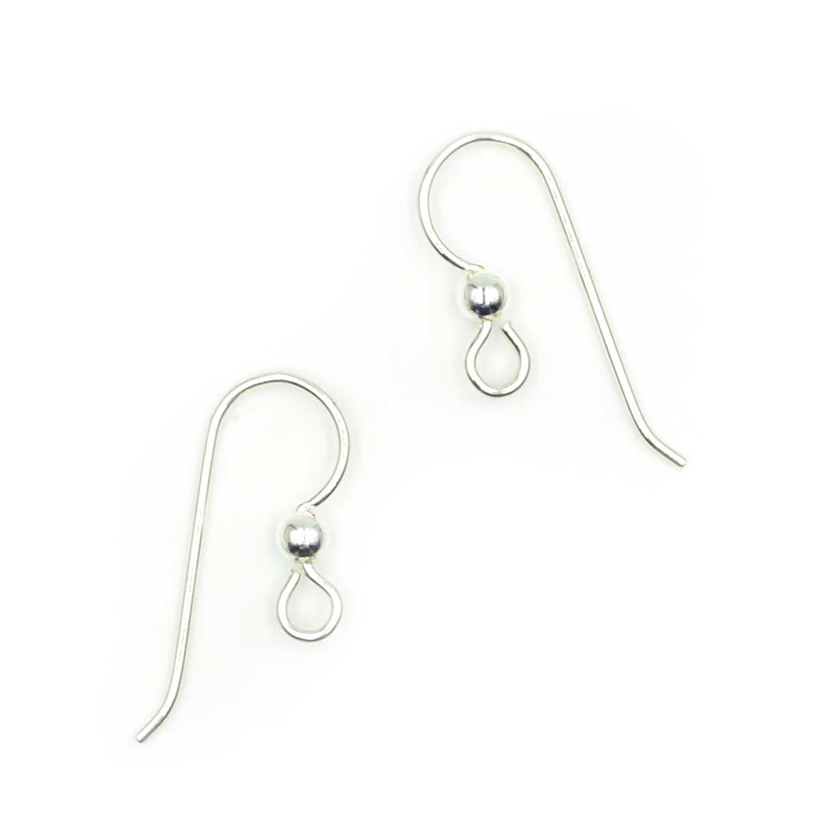 Sterling Silver Ear Wires w/ 3mm Bead (1 pair) - Beadshop.com