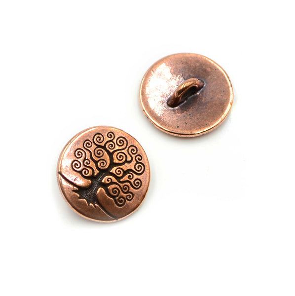 Tree of Life Button- Copper - Beadshop.com