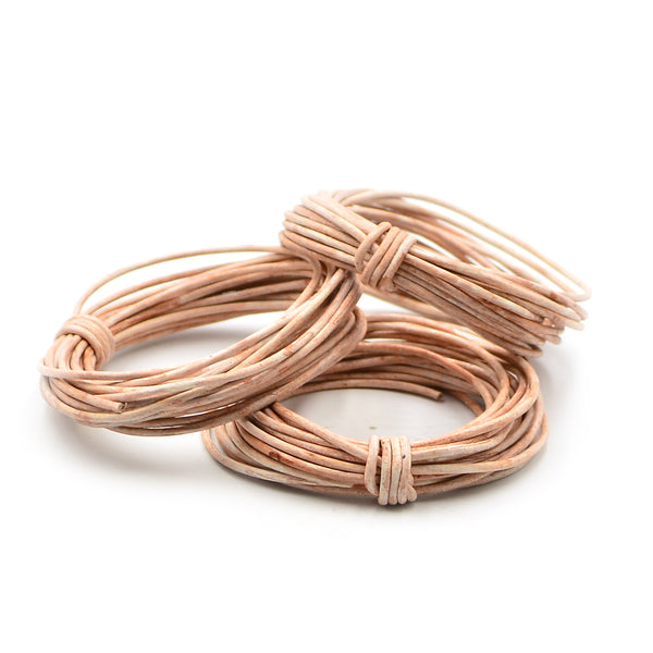 Weathered Ivory- 1.5mm Leather by the Yard - Beadshop.com